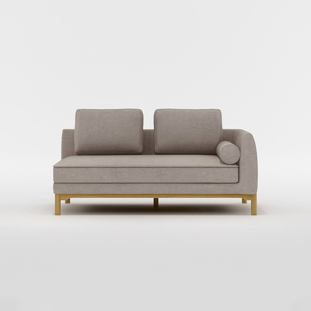 FLANNEL SOFA VESEL 2.5P SOFA ONE ARM Left Type 木脚(オーク) ボルスタークッション有り / フランネルソファ | subsclife (サブスクライフ)